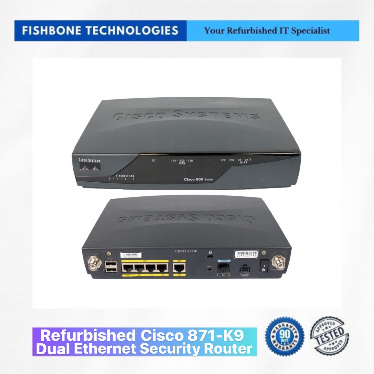 Refurbished Cisco 871-K9 Dual Ethernet Security Router
